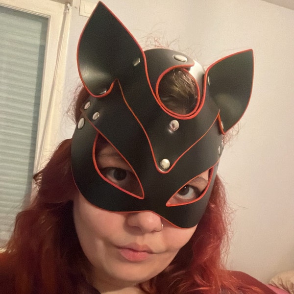 Black Leather Bunny Mask, Leather Rabbit Mask, Masquerade Mask, Bunny ...