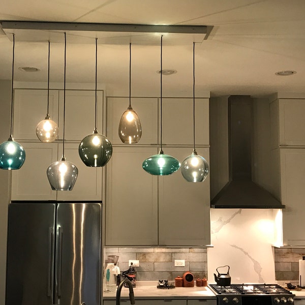 Colored Glass Pendant Lights. Kitchen Pendant Lighting. Lights Over ...