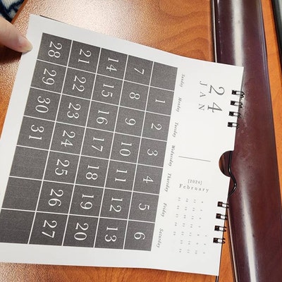 8.5in X 5.5in Natural Kraft Calendar / Small Wall Hanging 2024 Calendar ...