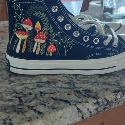 Custom Embroidered Converse High Tops Chuck Taylor 1970s/ Embroidered ...