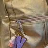 Varsity Letter Keychain With Mini Ombre Tassel | Initial Zipper Pull ...