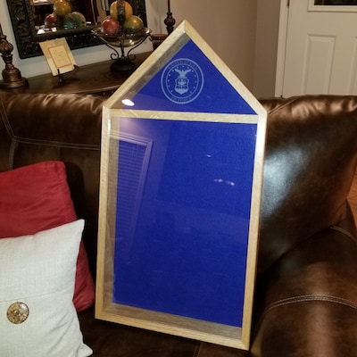 Cherry Flag & Certificate Display Case, Holds a 3' X 5' Flag, 8.5x11 or ...