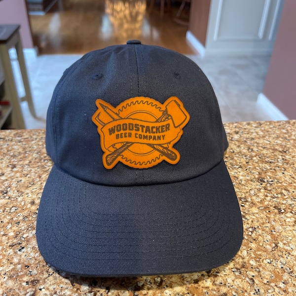 Custom Logo Dad Hats, Company Logo Hat, Leather Patch, Laser Engraved ...