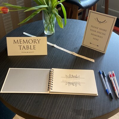 INSTANT DOWNLOAD Printable White 'memory Table' Sign for Funeral ...