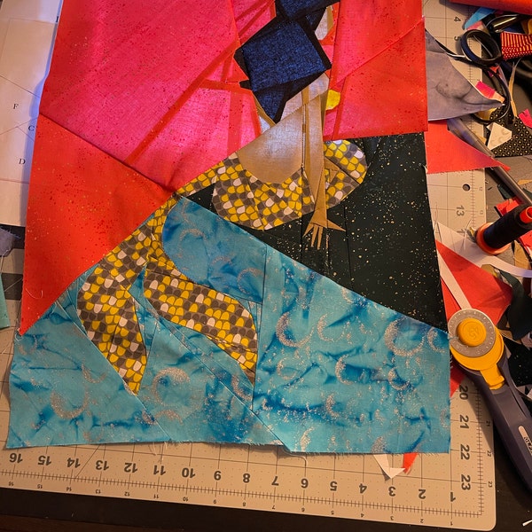 Sitting Mermaid Foundation Paper Piecing Pattern - Etsy