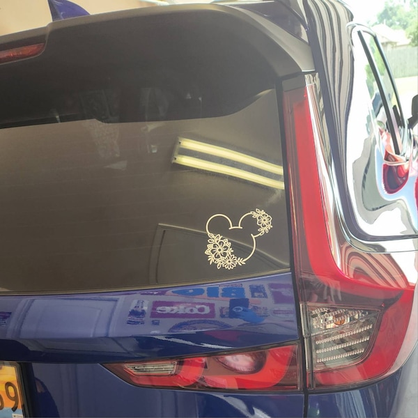 Floral Mickey Decal, Disney Decal, Disney Car Sticker, Disney Gift ...