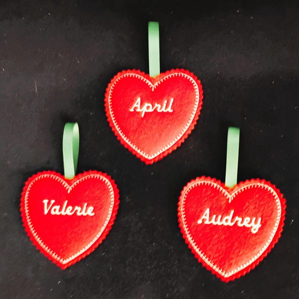 Personalized Love Message Embroidered Heart, Add Your Own Text Heart ...