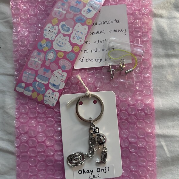 8 Ball Keychain, Y2K Clutter Bag Charms With Dice, Cherry, Stars, Bow ...