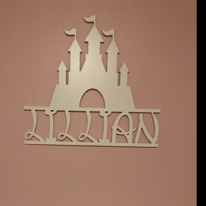 Wooden Name Sign, Disney Castle, Princess Name Sign, Personalized ...