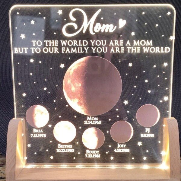 Personalized Mom Moon Phase by Date Gift, Personalised Dad Moon Phase ...