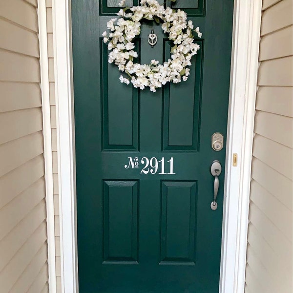 Front Door Number Decal Vinyl Number Door Decal Custom House Number ...
