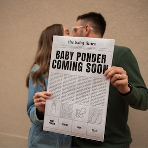 Cute Newspaper Pregnancy Announcement editable Download - Etsy
