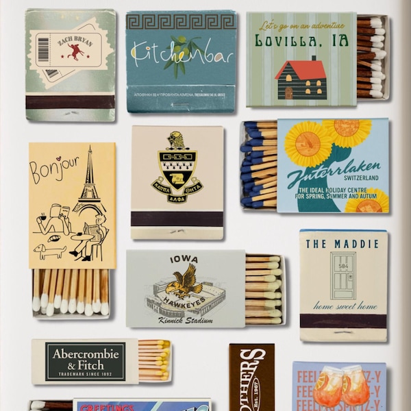 CUSTOM MATCHBOOK ART | Personalized Digital Matchbox Gift | Large ...