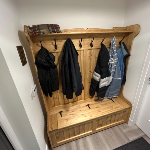 4ft Coat Rack,boot Room, Hallway Bench,monks Bench, Shoe Storage, Any ...