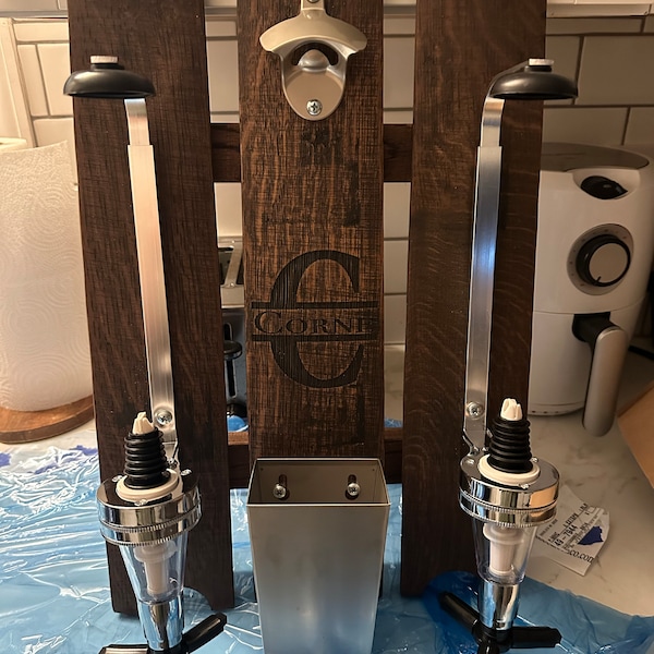 Personalized Whiskey Barrel Liquor Dispenser: Rustic Home Bar Decor - Etsy
