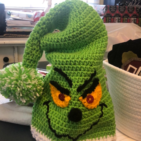 EASY CROCHET PATTERN - Grinch Inspired - Christmas Hat - Holiday - Elf ...