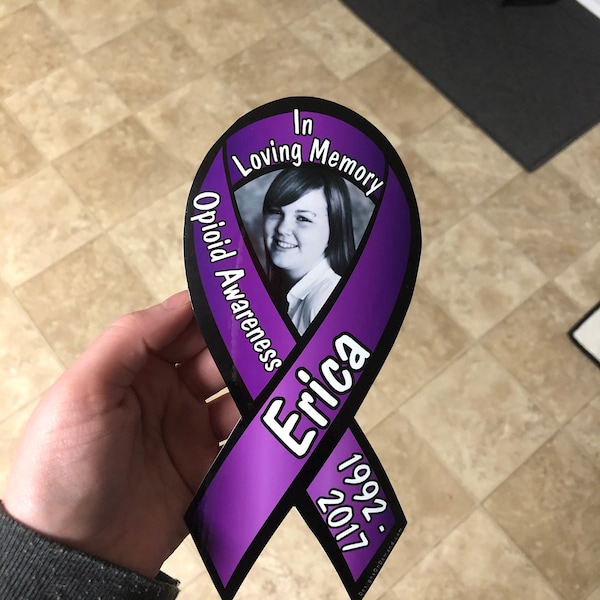 Personalized Opioid and Overdose Awareness Ribbon Magnet - Add Photo or ...