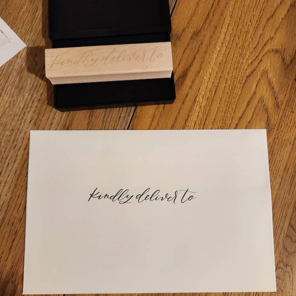 Custom Calligraphy Address Stamp | Wooden Address Stamp | Modern ...