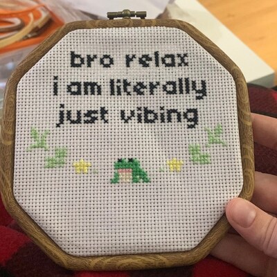 VINE Meme Cross Stitch Pattern digital PDF Road Work Ahead - Etsy