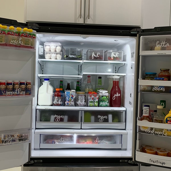 Refrigerator Label Set (10), Custom Vinyl Fridge Decals - Etsy