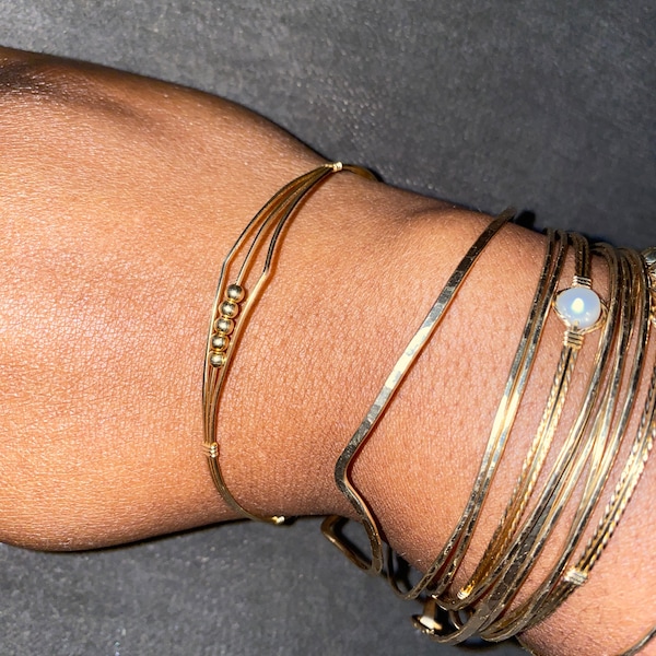 Fidget Bracelet - Dainty 14kt Gold Filled Wirewrapped Bracelet - Gold ...