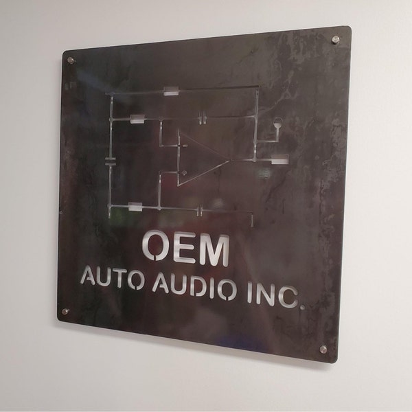 24” X 24” Metal Custom Logo Business Sign | Outdoor Sign | Office Sign ...