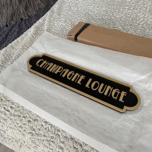 Art Deco Champagne Lounge Sign: Custom Painted Wooden Street Sign - Etsy UK