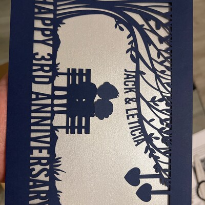 Anniversary Card Personalised Papercut Card, Wedding Anniversary ...