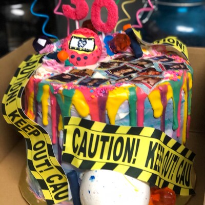 Caution Tape Edible Image Cake Strips Pre-cut Birthday Toppers - Etsy