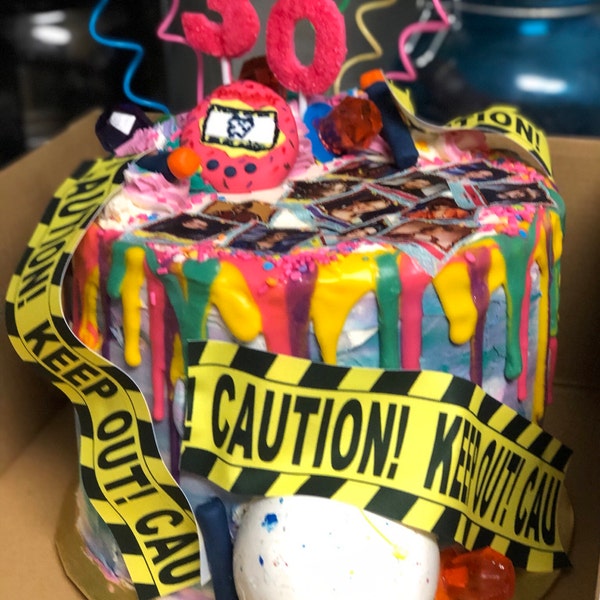 Caution Tape Edible Image Cake Strips Pre-cut - Birthday Toppers - Etsy