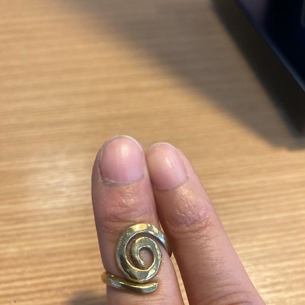 Spiral Ring, Hypnotic Ring, Spiral Brass Ring, Swirl Ring, Gold Wired ...