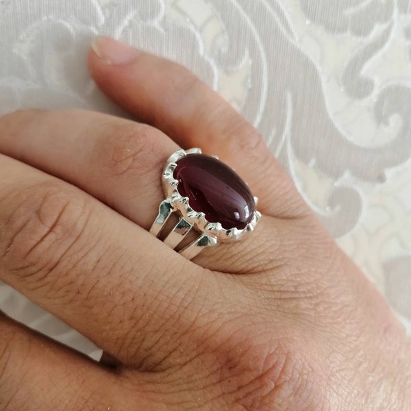 Yemeni Aqeeq Yamani Yamni Yemen Agate Akik Haqiq Ring Sterling Silver ...