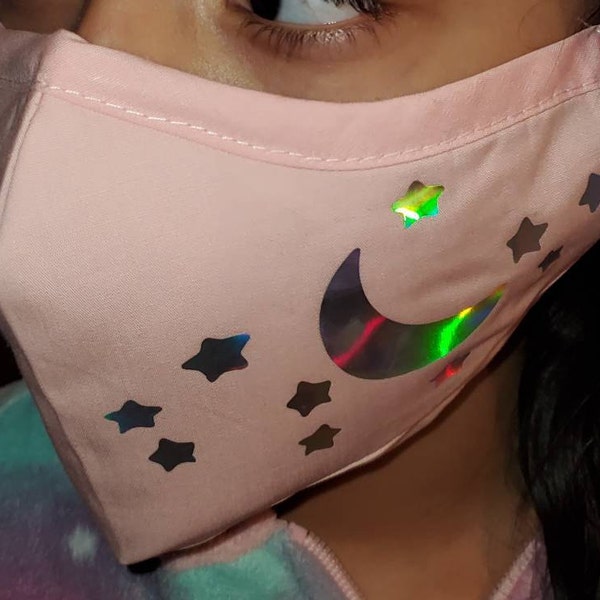 Starry Moon Face Mask: With Filter and Nose Wire - Etsy