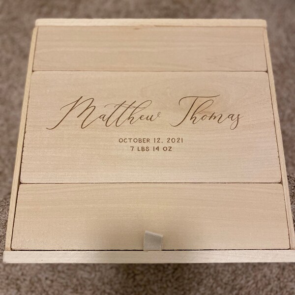 LARGE SIZE Baby Girl Keepsake Box // Personalized Box, Wood Box, Baby ...