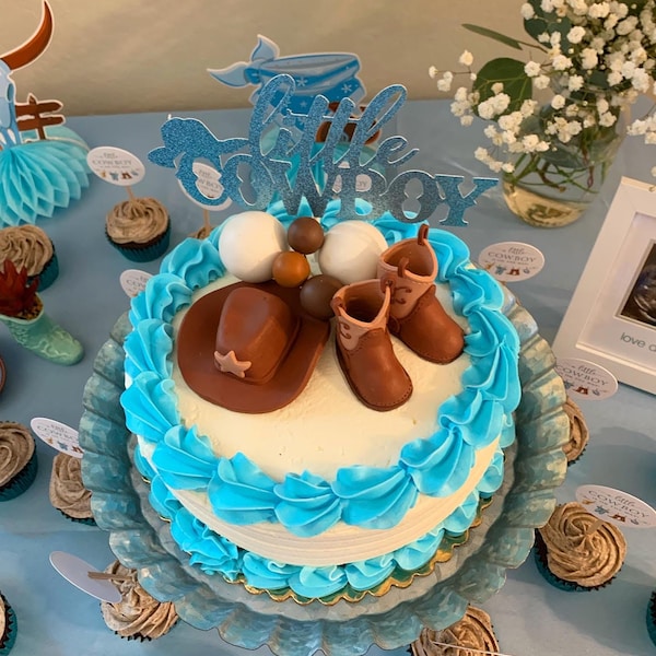 Little Cowboy Cake Topper, Little Cowboy Party Decor, Cowboy Theme ...