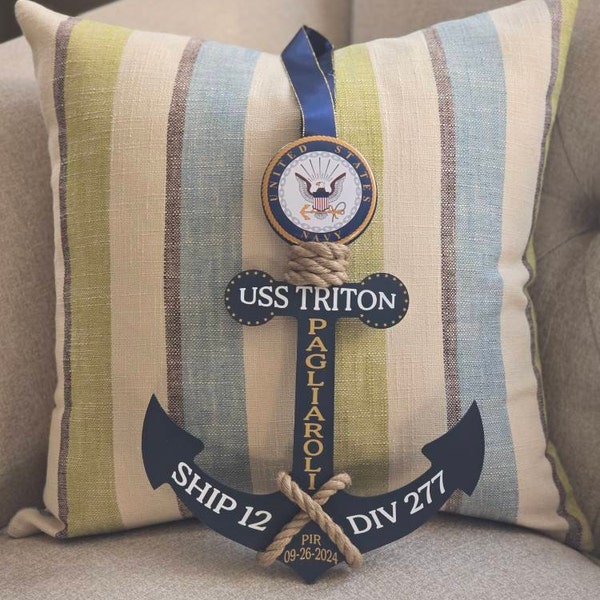 Personalized Navy Anchor Door Decoration: Graduation, Bootcamp, PIR ...