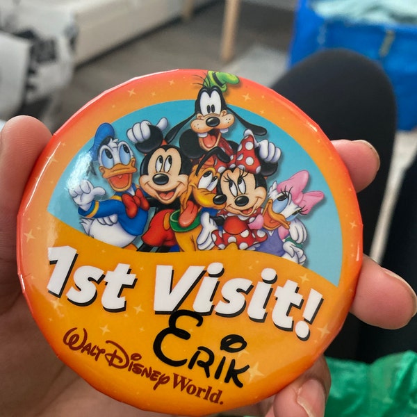 Custom Walt Disney World Button 1st Visit Add Your Own Text I'm ...
