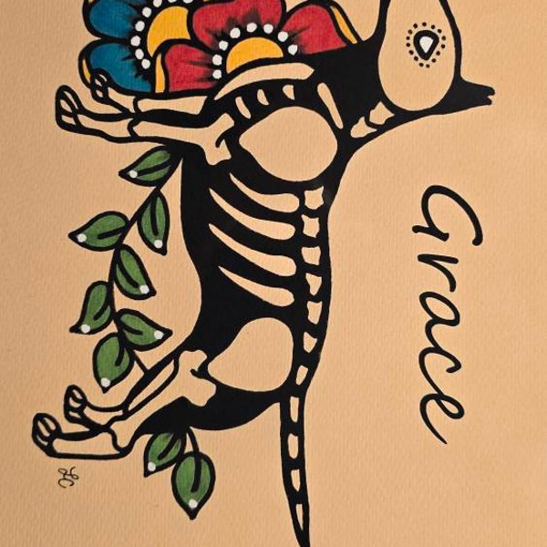 Day of the Dead Dog Beagle HOUND Puppy Dia De Los Muertos Art Print 5 X ...