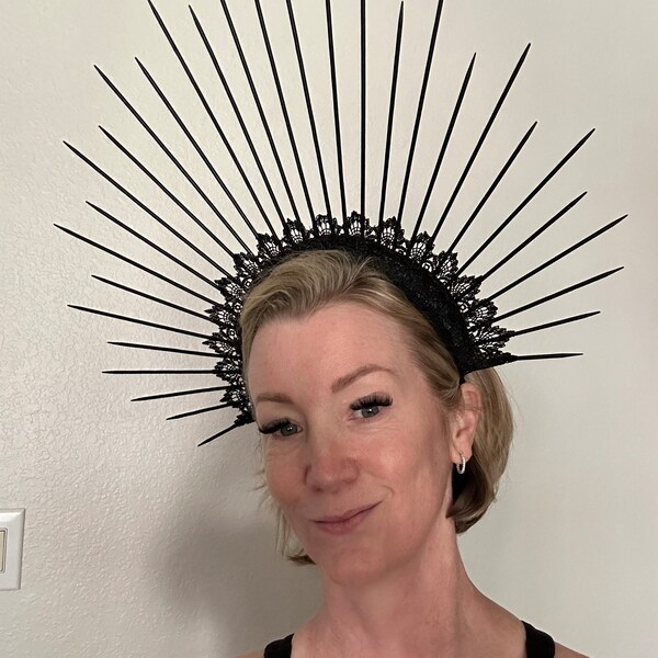 Dark Angel Crown, Halo Crown, Demon Crown, Black Halo Headpiece ...