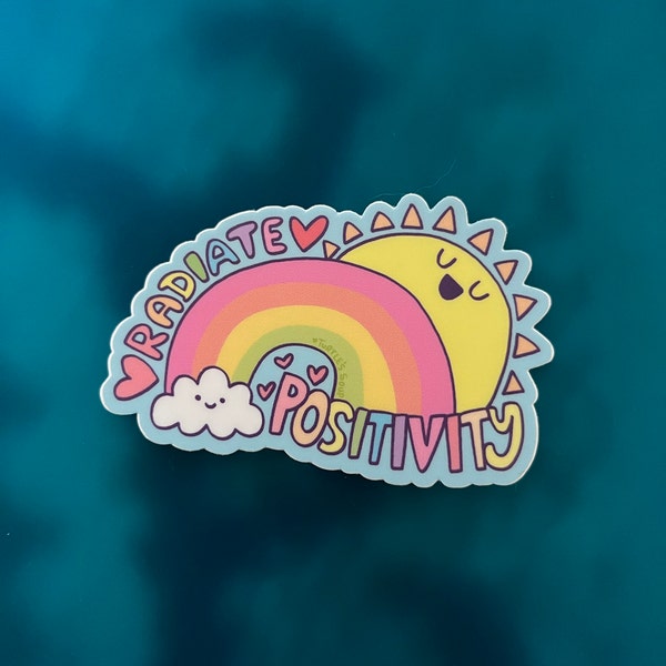 Positivity Sticker, Cute Vinyl Stickers for Laptops, Car Decals ...