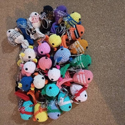 Mosaic Goldfish Crochet Pattern Fish Amigurumi Tutorial Keychain Charm ...