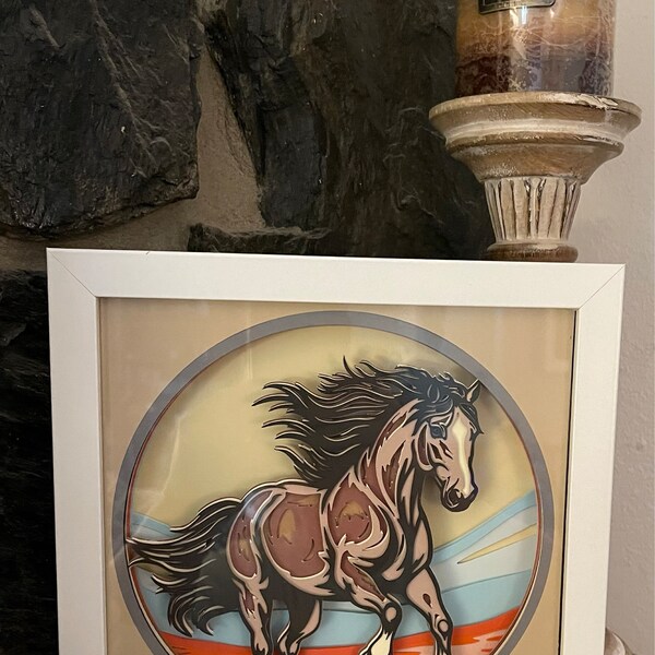 Horse Scene 3D Layered SVG for Cardstock, Shadow Box, Multilayer ...
