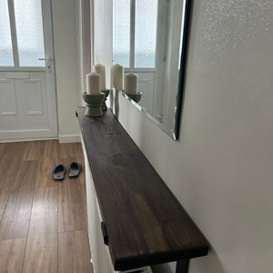 Solid Wood Radiator Shelf With Brackets Rustic Narrow Shelf for Hallway ...