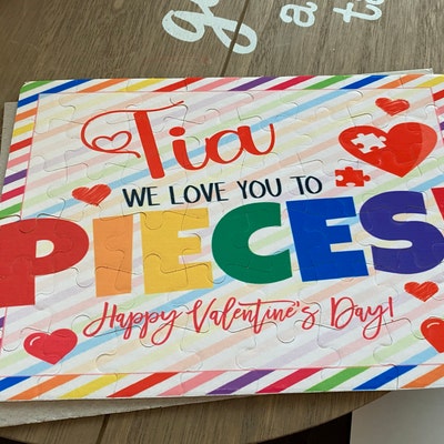 Valentine Puzzle Gift Tags, Love You to Pieces Valentine Kid Toy Gift ...