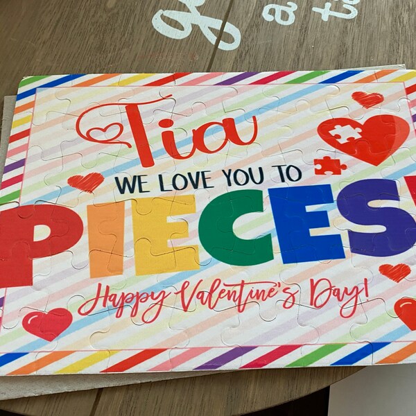 Valentine Puzzle Gift Tags, Love You to Pieces Valentine Kid Toy Gift ...