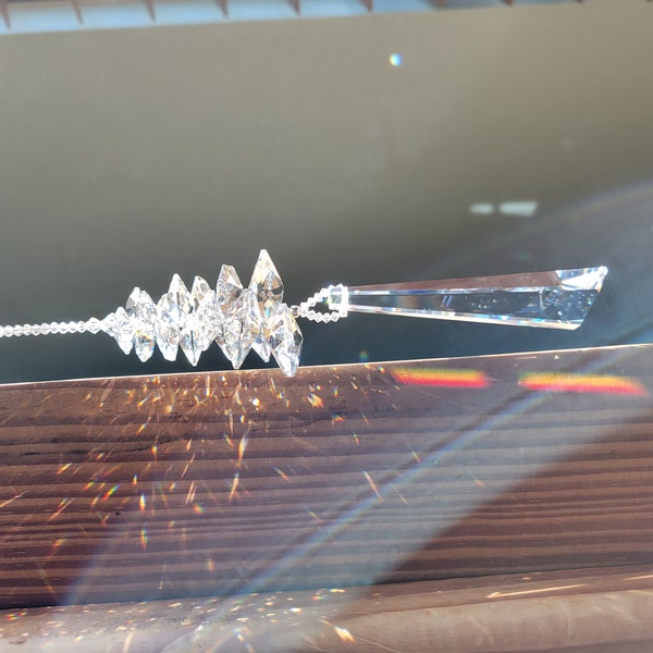 76mm (3.0") Long Swarovski Crystal Hexagonal Prism With a Cascade of ...
