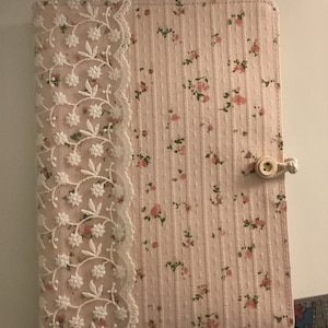 Pink Flower Lace Notebook Original Fabric Journal A5 A6 Handmade Floral ...