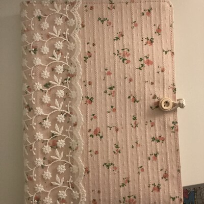 Pink Flower Lace Notebook Original Fabric Journal A5 A6 Handmade Floral ...