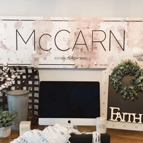 Personalized Modern Name Sign Gift for Her Modern Farmhouse Est Sign ...