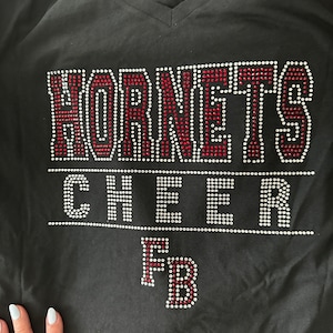 Custom Football Team and Colors RHINESTONE Mega Bling Shirt, Football ...